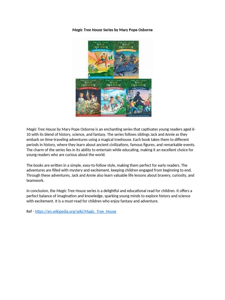 Magic Tree House Series by Mary Pope Osborne | PDF
