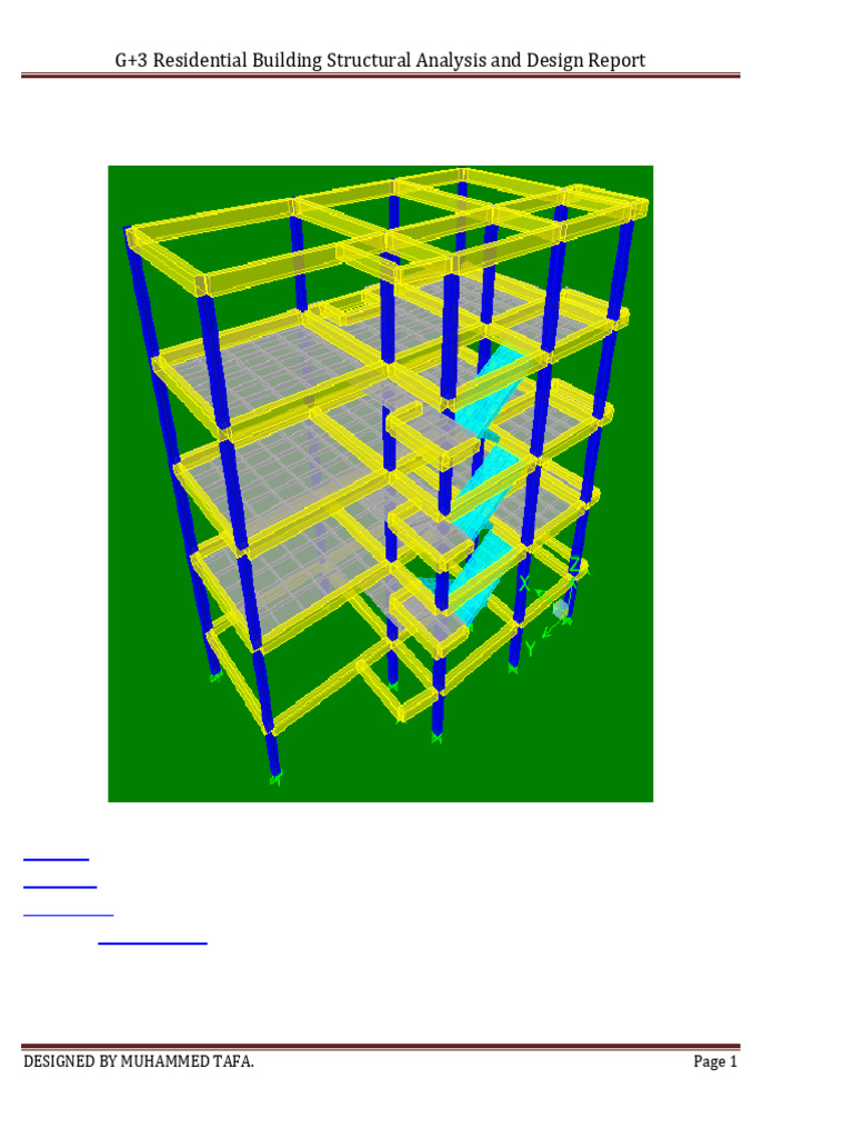 Structural Design Report of G+ 3 Residence Addis Ababa | PDF | Beam ...