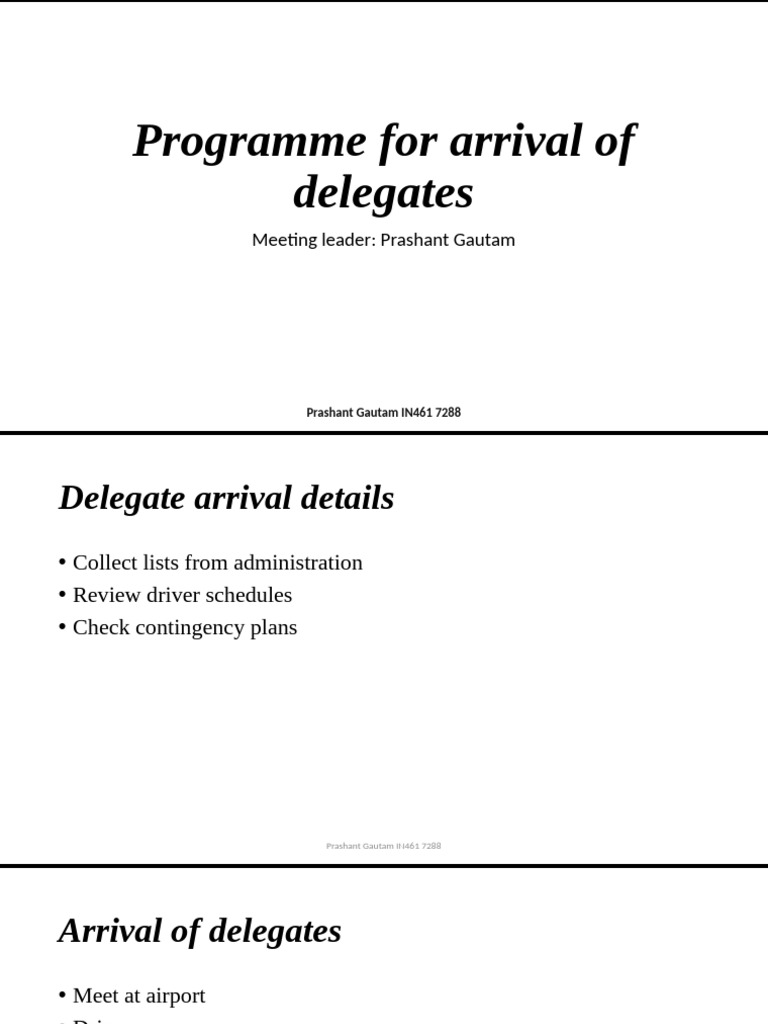 Delegate Arrival Coordination Guide | PDF