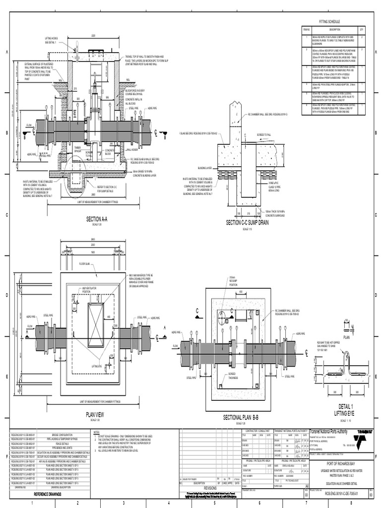 RCB - Eng.00191-C-De-7005-01 - Isolation Valve Detail | PDF | Pipe (Fluid Conveyance) | Concrete