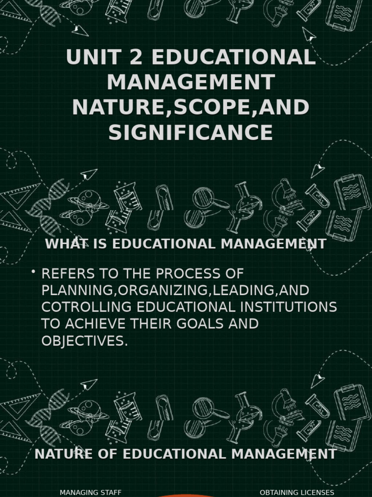 Unit 2 Educational Management Nature, Scope | PDF | Knowledge | Evaluation