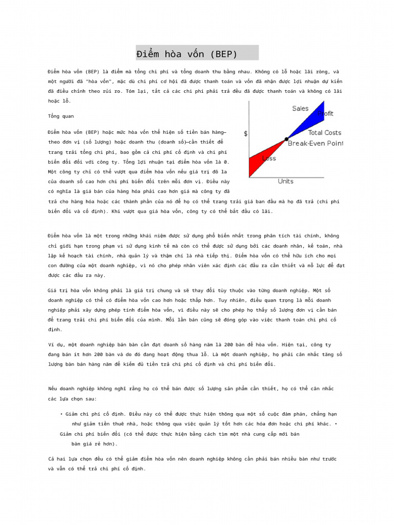 Breakeven Point BEP | PDF