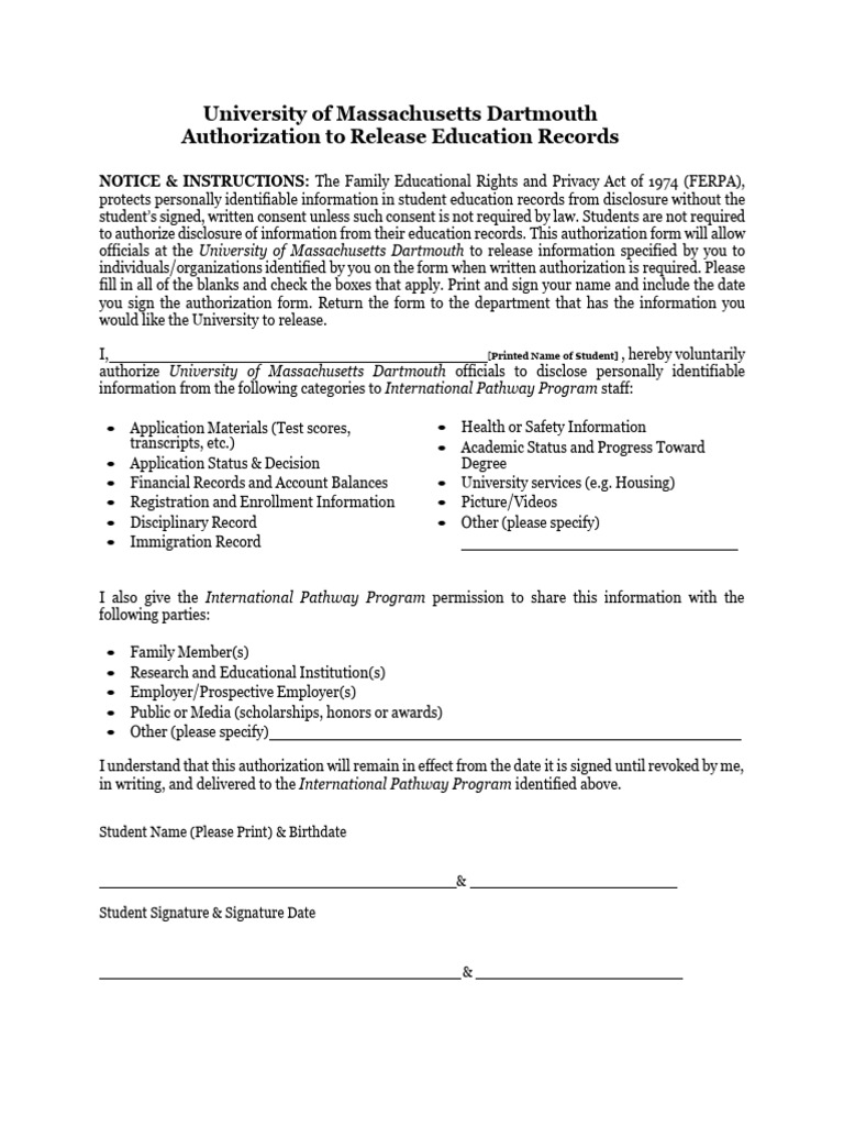IPP-UMassD_FERPA-form | PDF