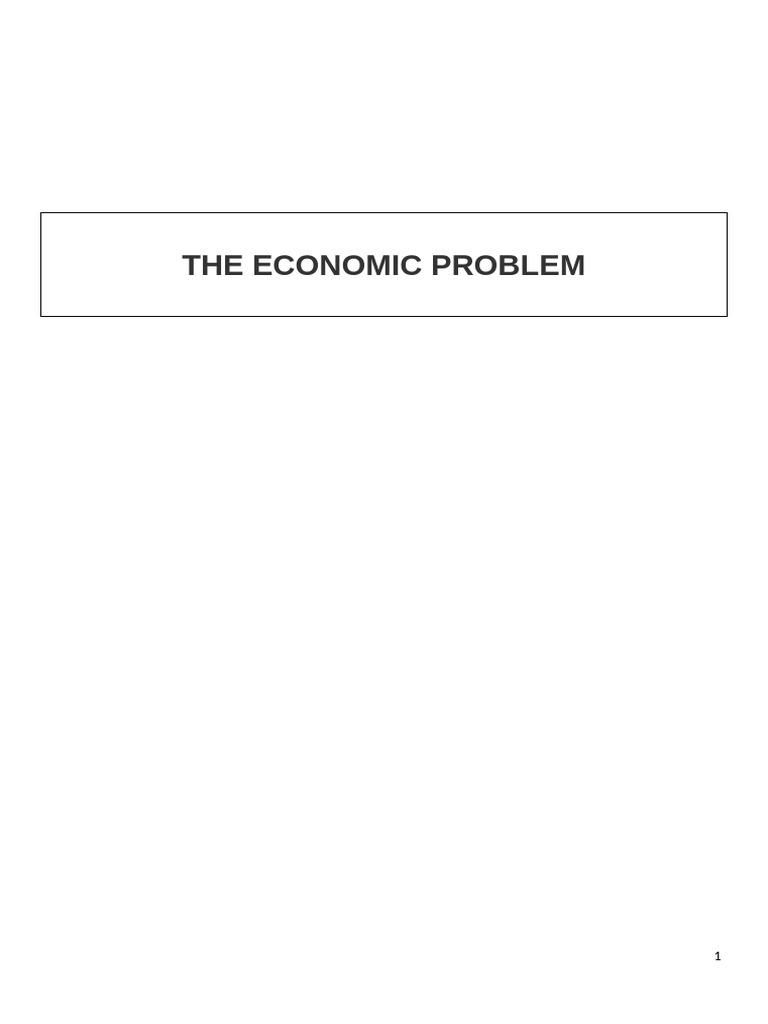 1) Economic Problem | PDF | Opportunity Cost | Economies