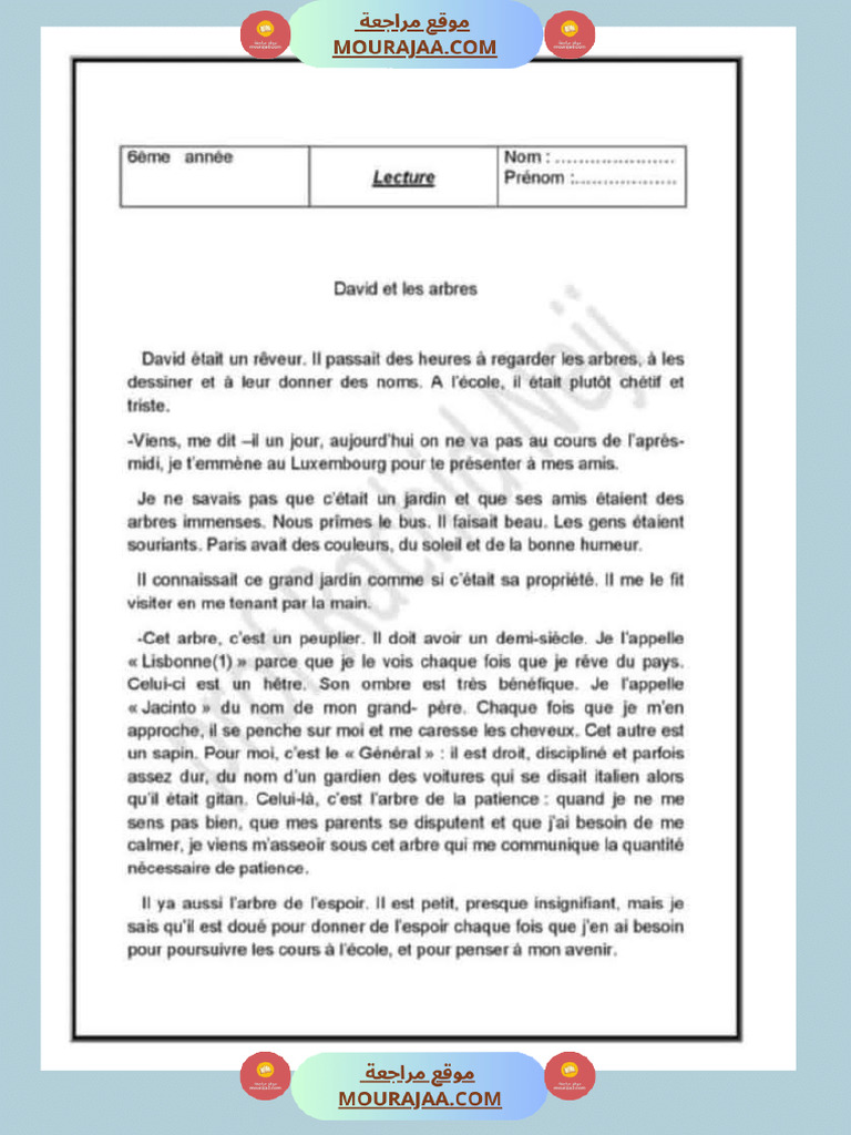 Lecture Comprehension Corrigee 6eme Annee | PDF