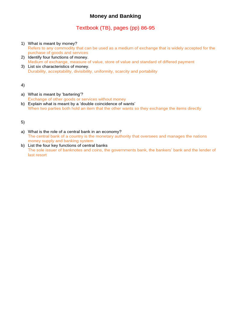Key Characteristics of Money | PDF