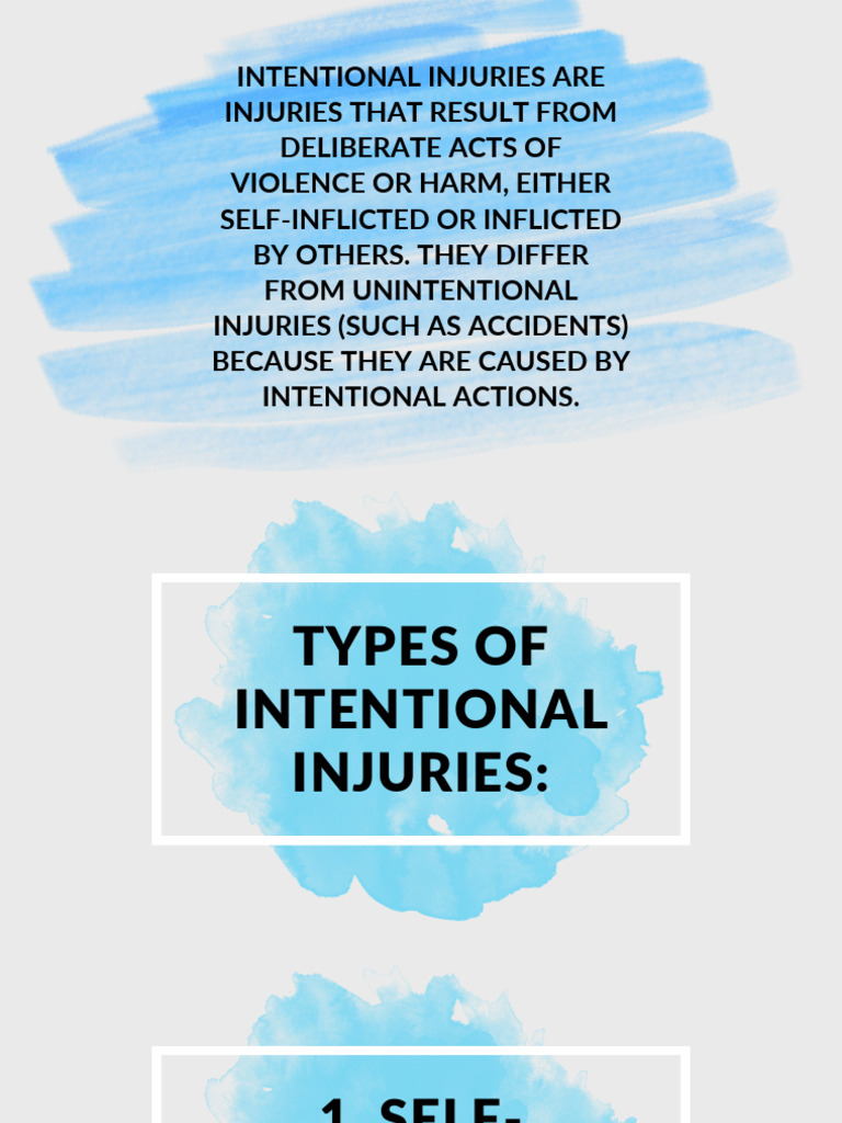Intentional Injuries Are Injuries That Result From Deliberate Acts of ...