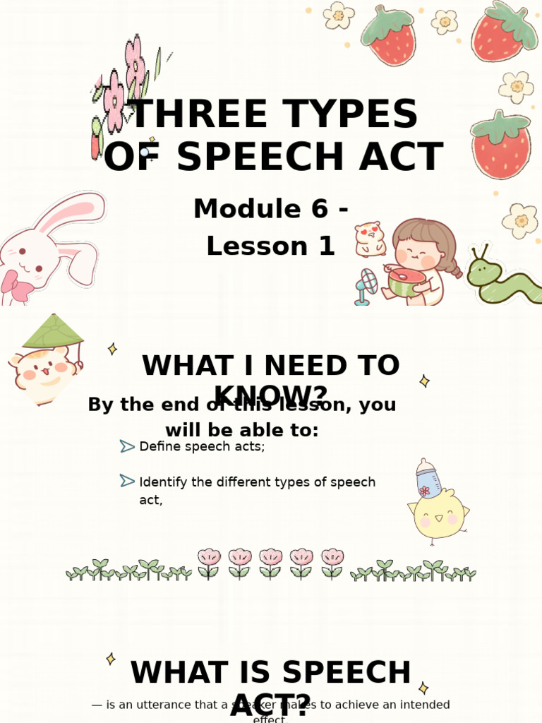 11_eim-M6.1_three_types_of_speech_act | PDF | Language Mechanics | Linguistics