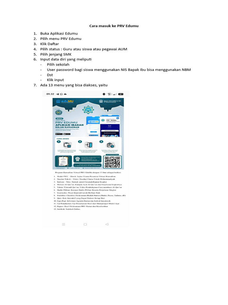Cara Masuk Ke PRV Edumu | PDF
