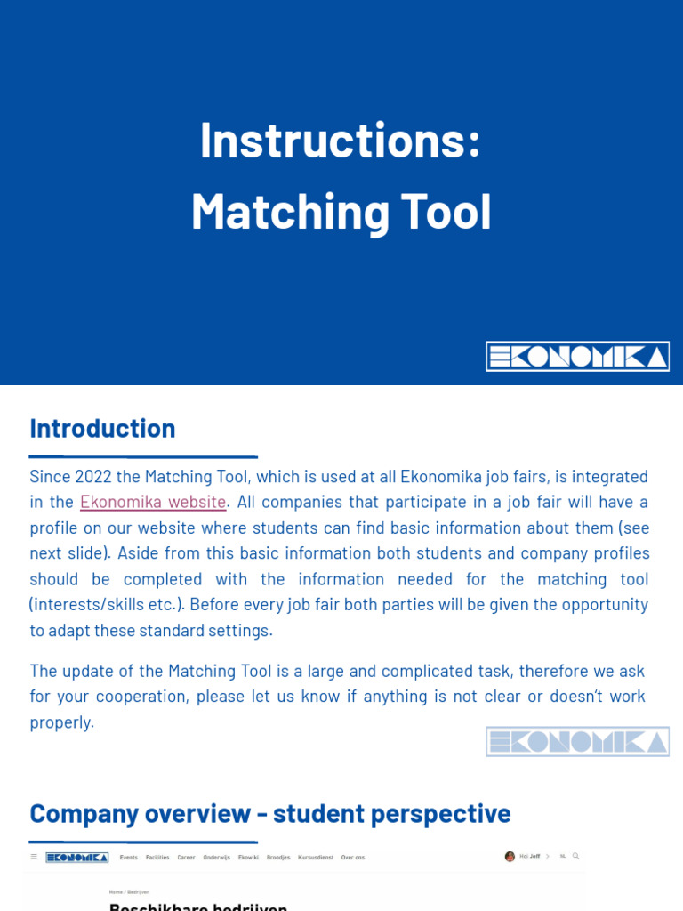 Matching Tool Instructions | PDF | Software | Computing