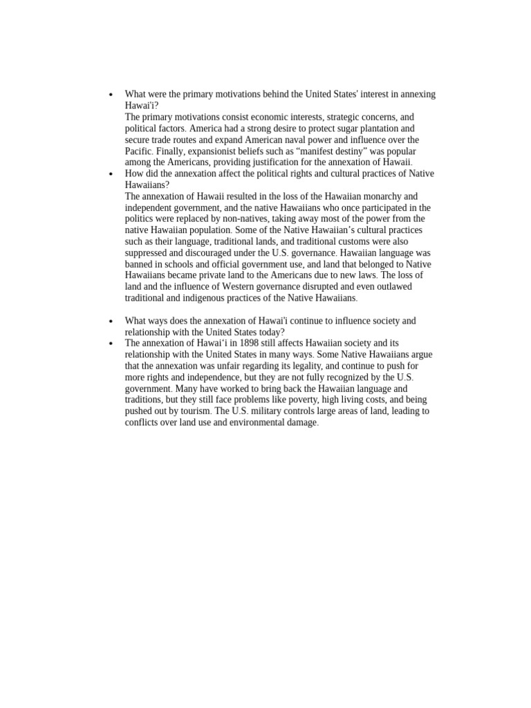 the annexation of Hawaii | PDF