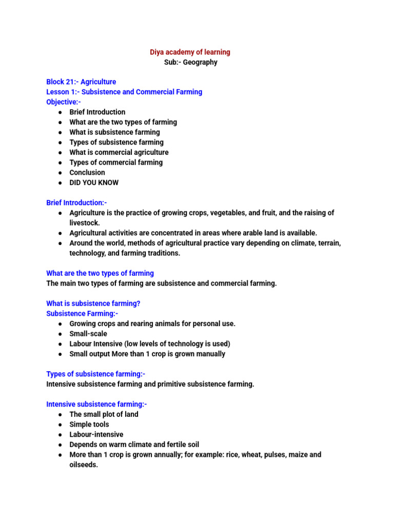 Geography Block 21 XSEED | PDF | Agriculture | Intensive Farming