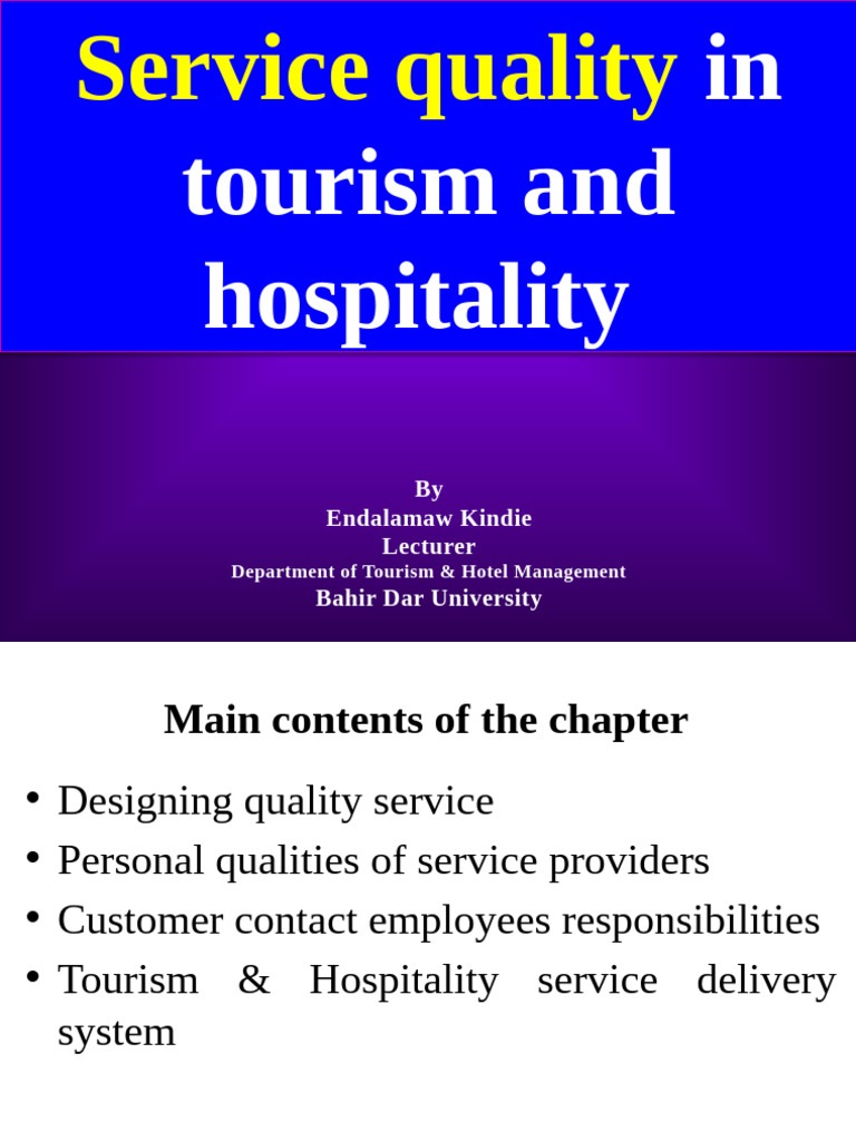 Service Quality in Tourism & Hospitality | PDF | Psychology | Social ...