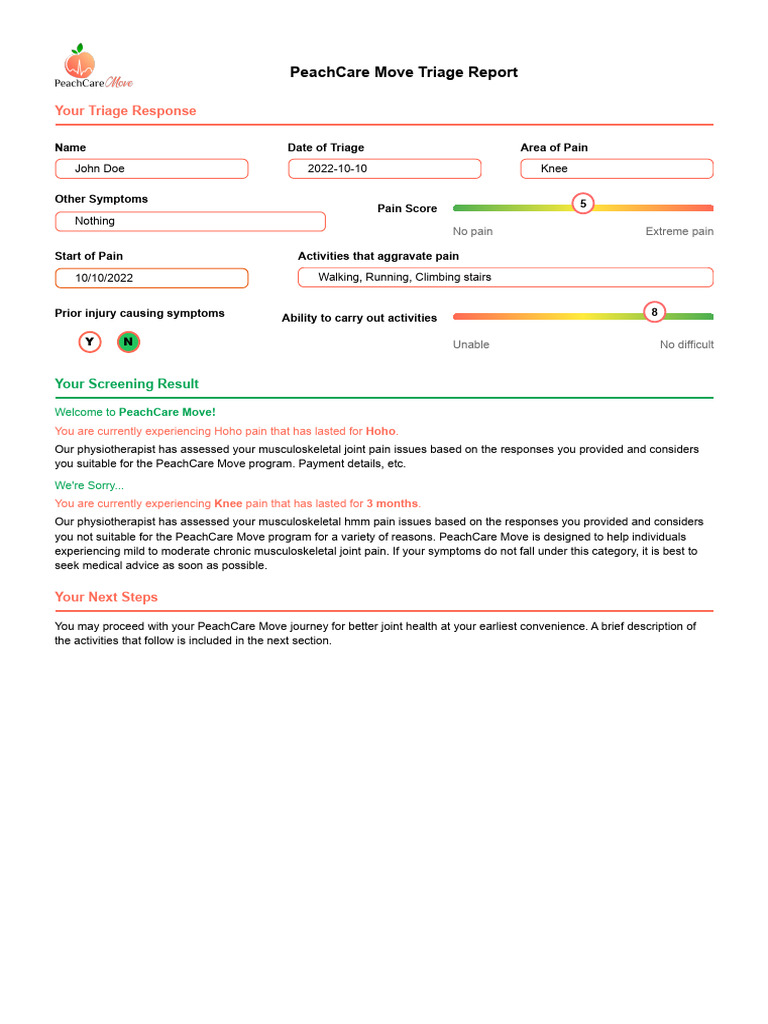Patient triage | PDF | Physical Therapy | Pain