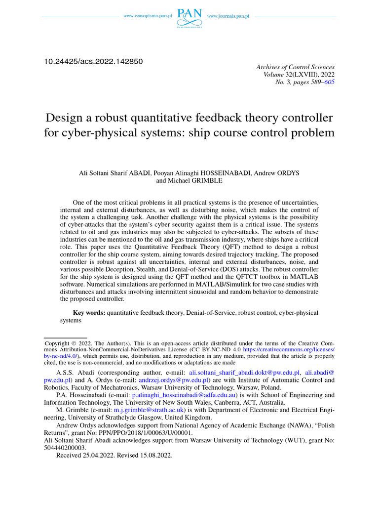 Design A Robust Quantitative Feedba | PDF | Control Theory | Applied Mathematics