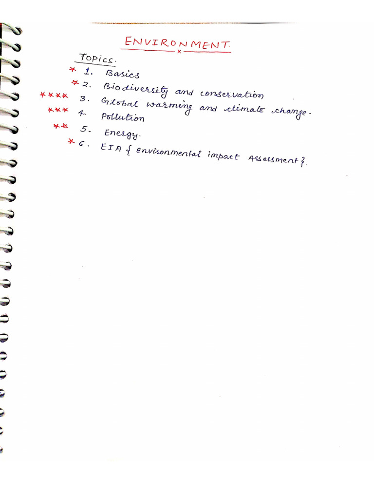 ESE HANDWRITTEN NOTES Environment Ecology | PDF