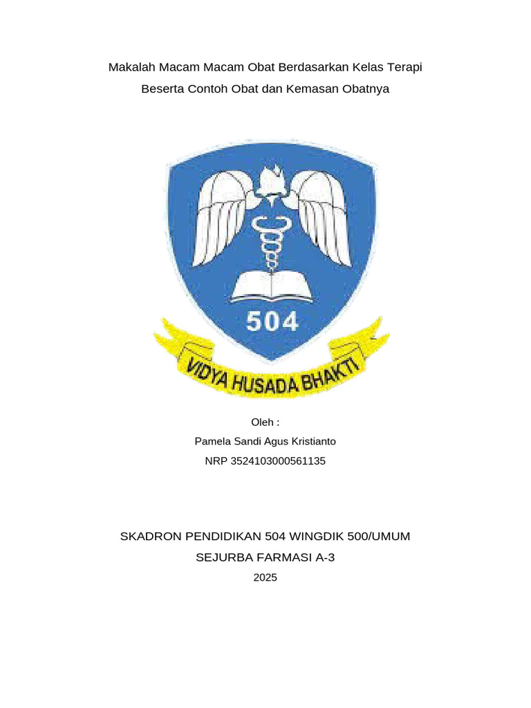Makalah Macam Macam Obat Berdasarkan Kelas Terapi | PDF