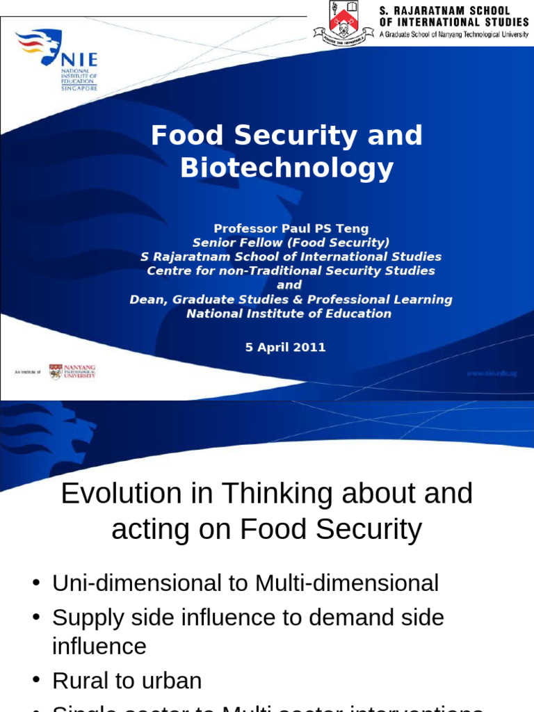 Food Security and Biotechnology 4APR2011 ISAAA BIC V1 | PDF | Food Security | Agriculture