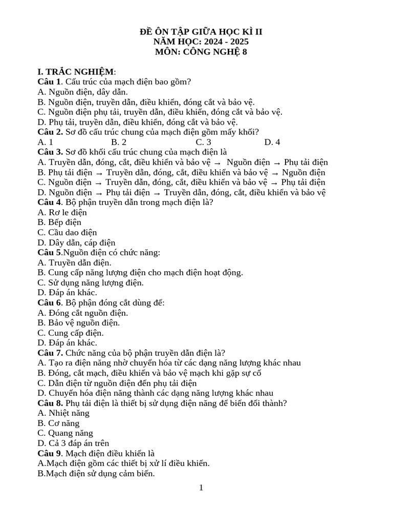 KT 15P GHK2 CN8 2024-2025 | PDF