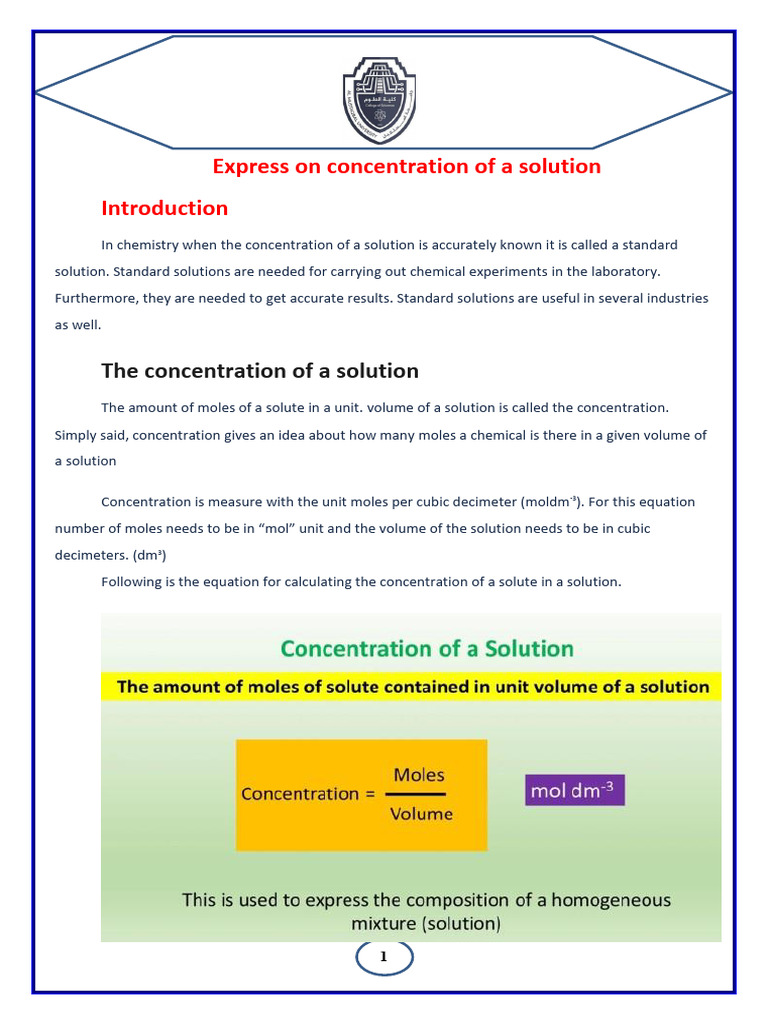 Standard Solution Preparation Guide | PDF | Concentration | Volume
