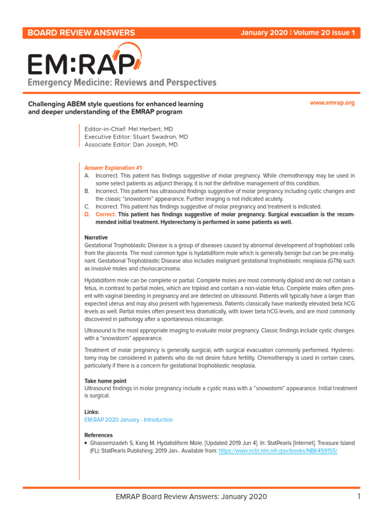 EMRAP_Board Review Answers_2020_01_January_Vol.20_01 | PDF | Bariatric ...