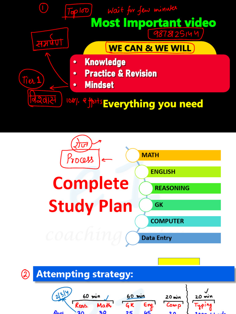 Complete Study Plan (MOST IMPORTANT CLASS) | PDF