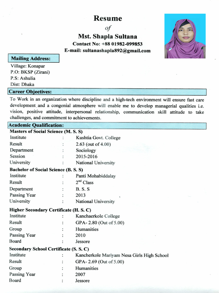 shapla cv_merged | PDF