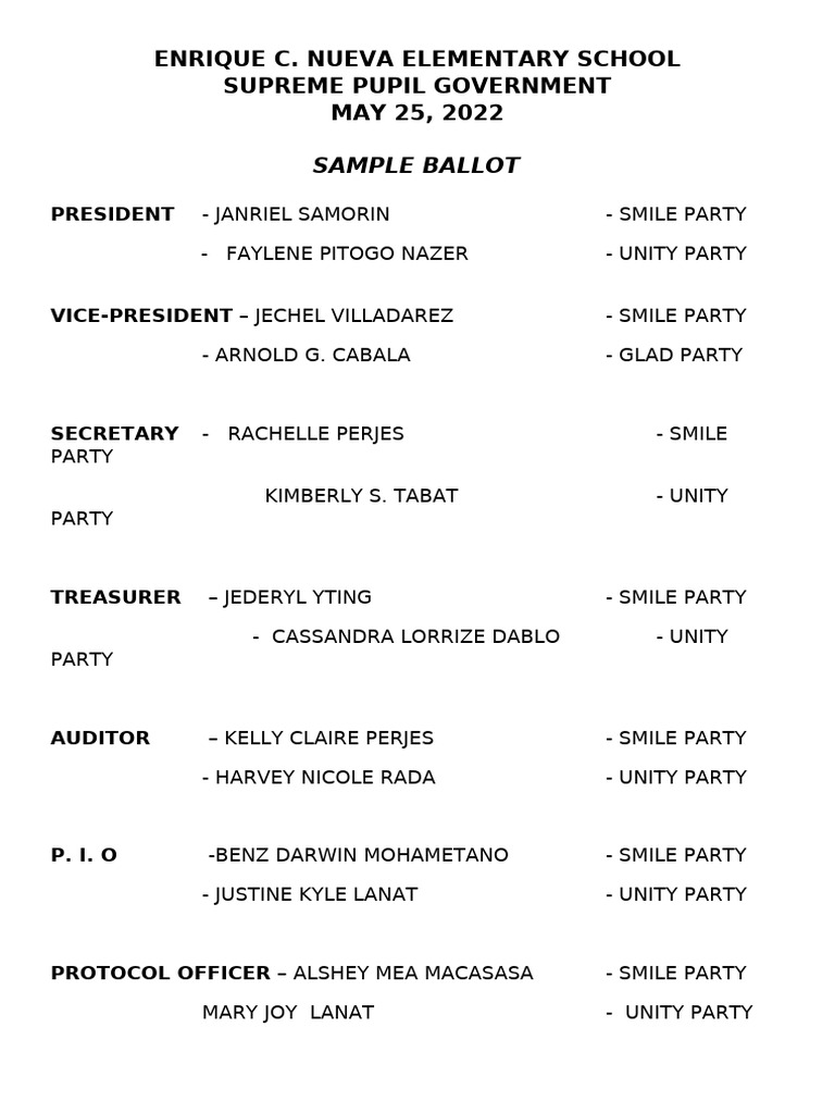 Sample Ballot | PDF
