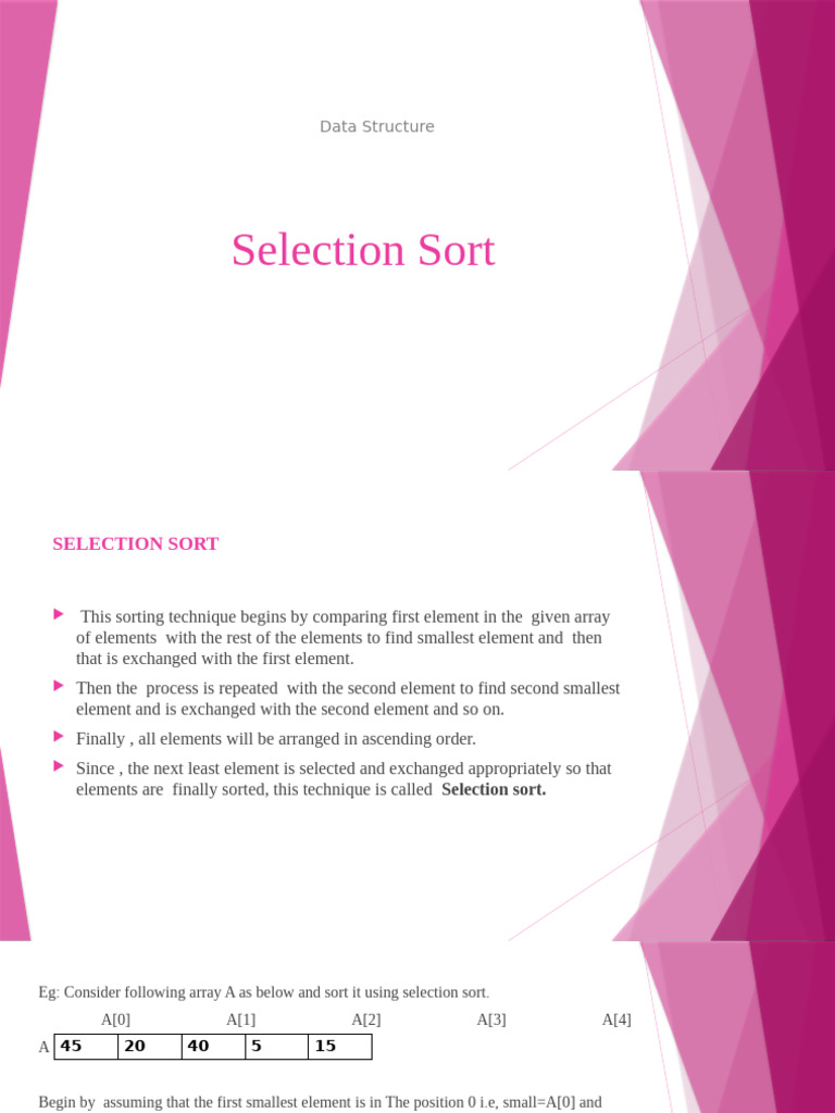 Selection Sort | PDF | Applied Mathematics | Theoretical Computer Science Selection Sort | PDF | Applied Mathematics | Theoretical Computer Science