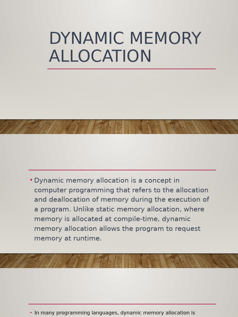 Dynamic Memory Allocation | PDF | Pointer (Computer Programming) | Computer Programming