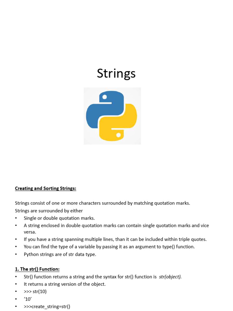 Chapter 5 - Python Strings & String Methods | PDF | String (Computer Science) | Data Type