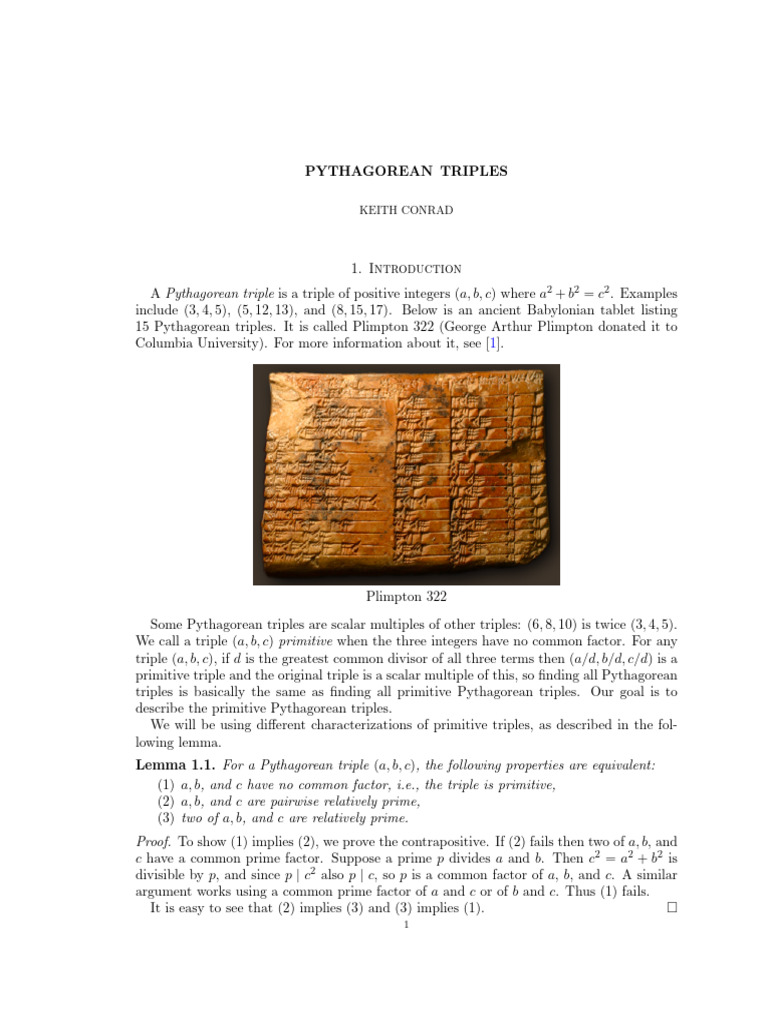 Pythag Triple | PDF | Mathematics | Mathematical Analysis