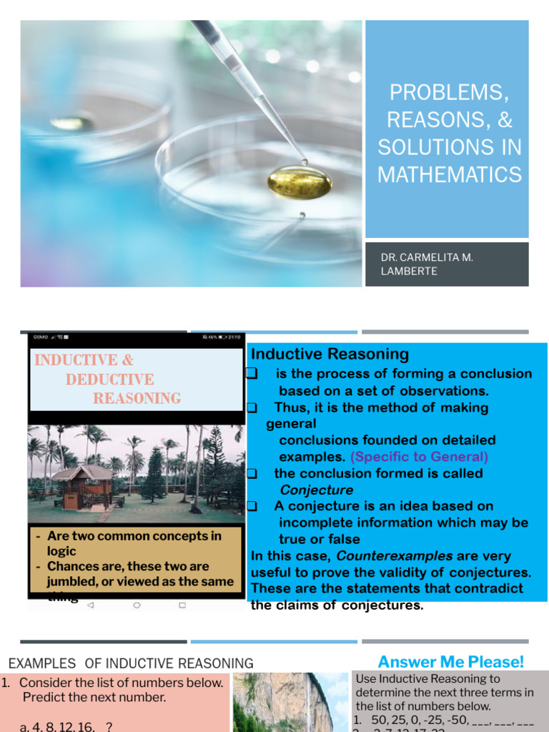 Problems Reasons Solutions | PDF | Inductive Reasoning | Conjecture