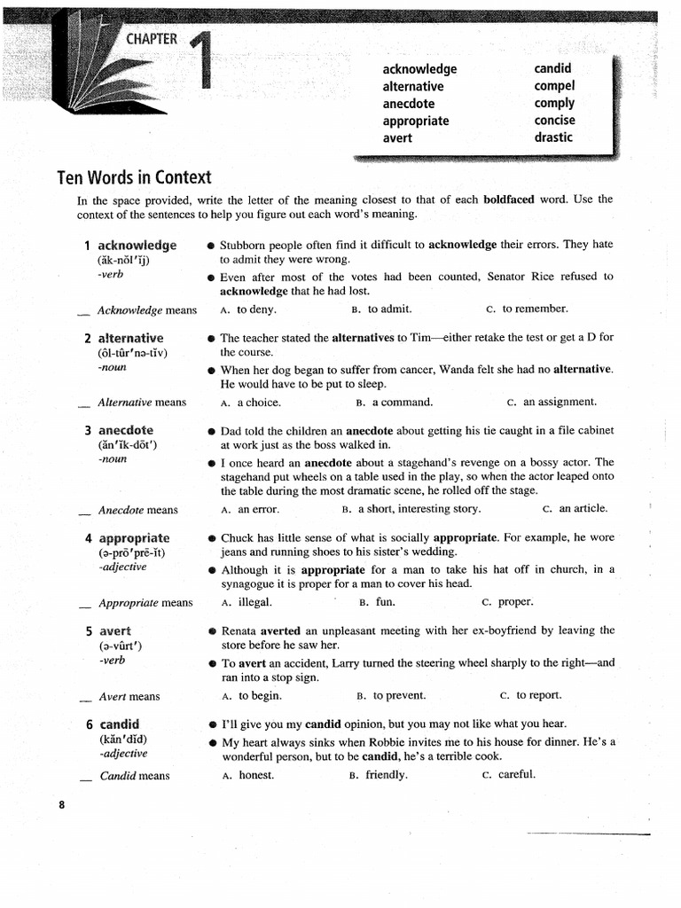 Building Vocab Unit1 | PDF