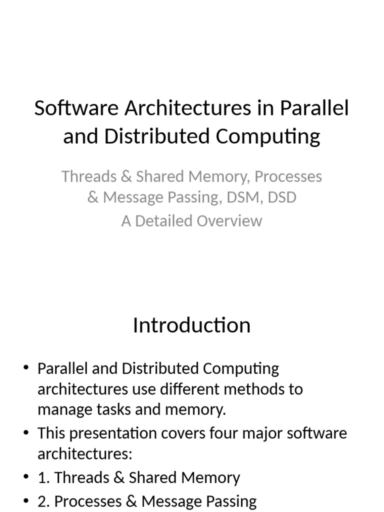 5 Software - Architectures - Detailed - PPT | PDF | Process (Computing) | Thread (Computing)