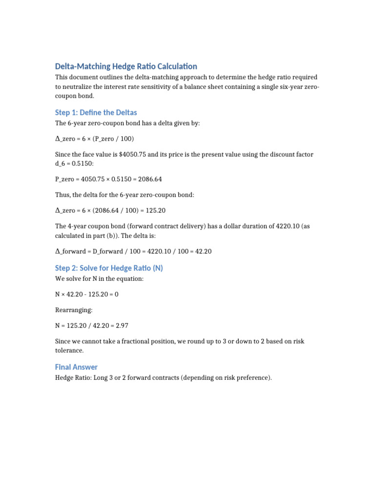 Delta-Matching Hedge Ratio Guide | PDF