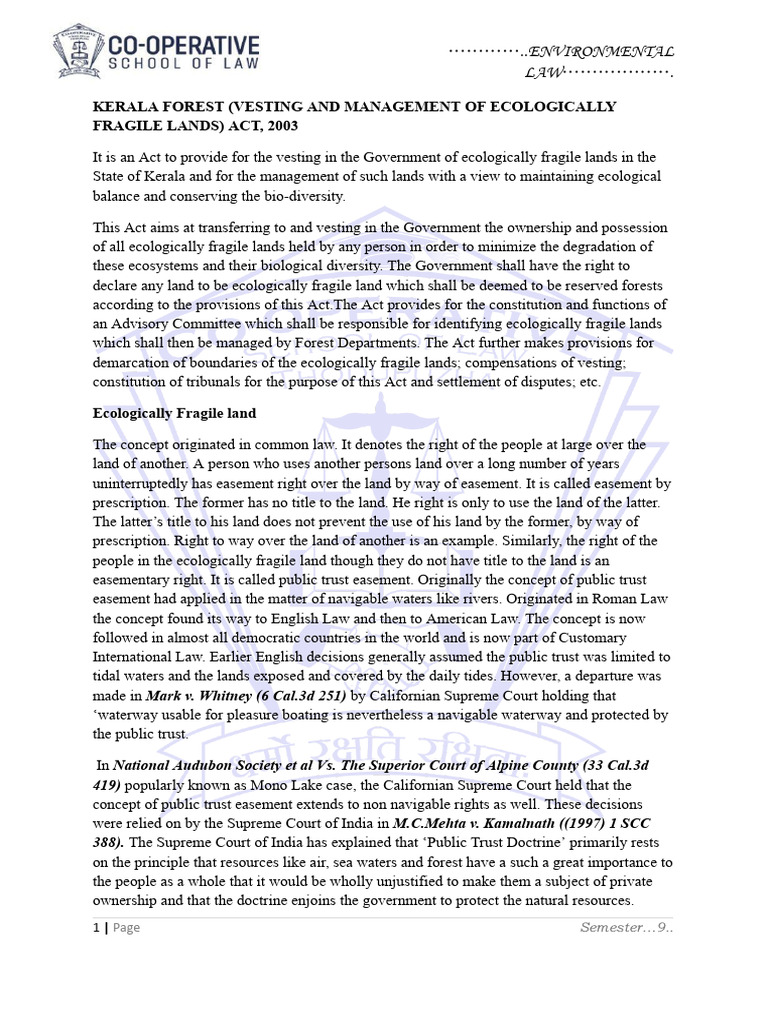 Ecologically Fragile Land | PDF