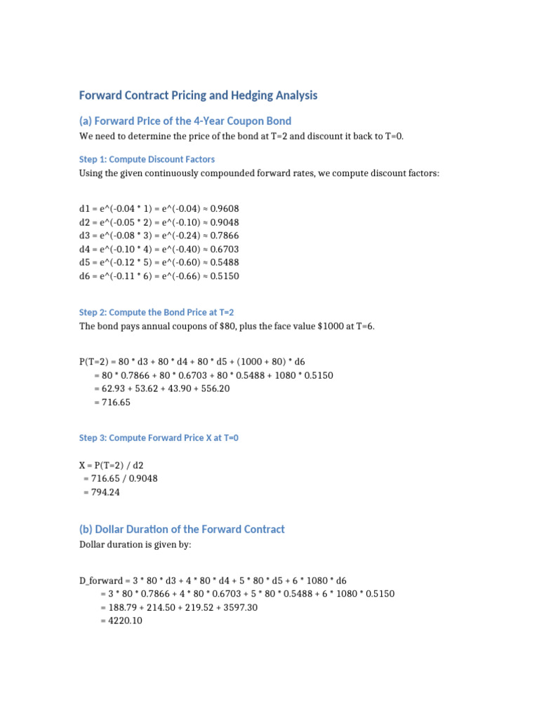 Forward Contract Pricing & Hedging Guide | PDF
