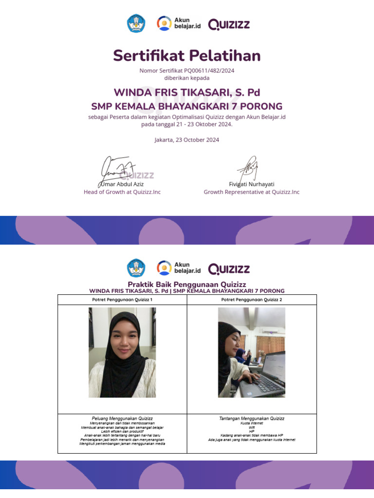 Sertifikat_WINDA%20FRIS%20TIKASARI,%20S.%20Pd | PDF