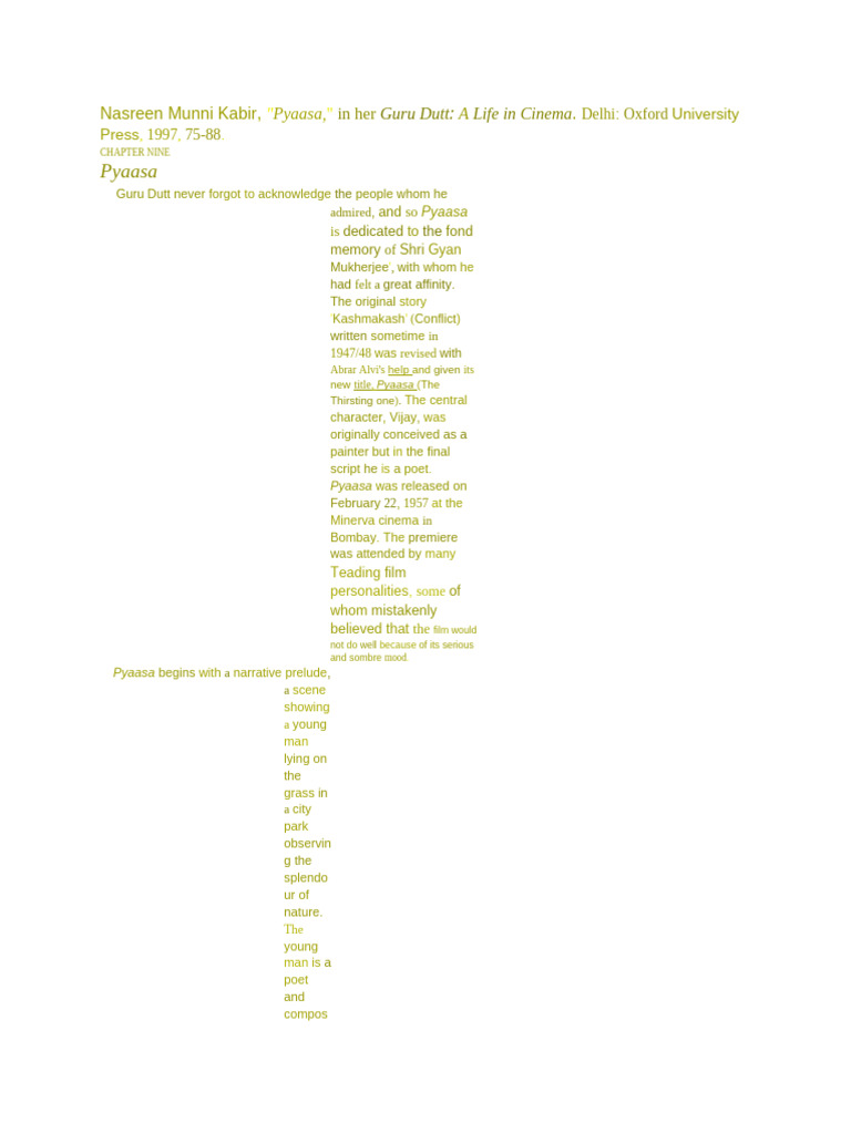 Nasreen Munni Kabir_Pyaasa | PDF