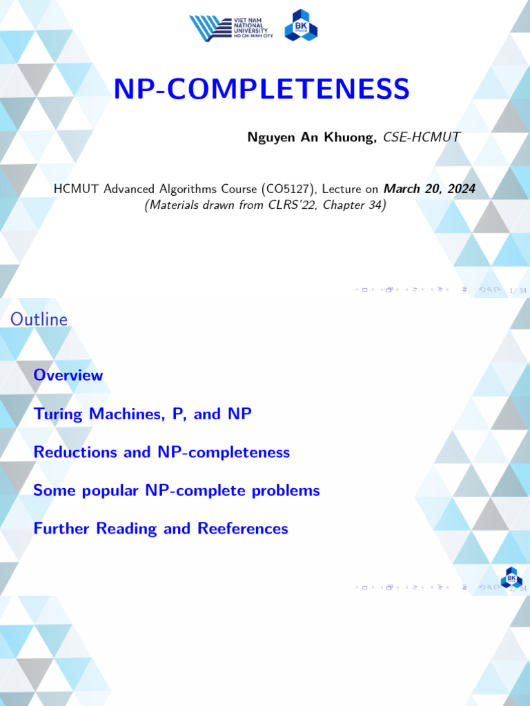Advanced Algorithms CO55127 NPC Slides 20240320 | PDF | Time Complexity | Computational ...