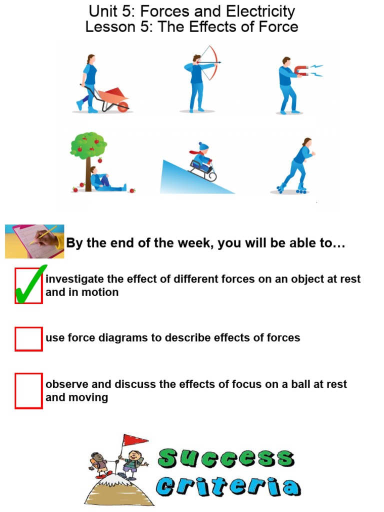G5-Unit5-Lesson05-Effects of Force | PDF | Force | Friction