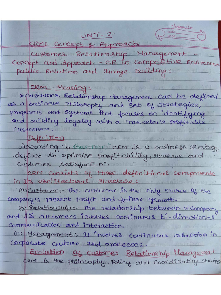 CRM UNIT 2 | PDF