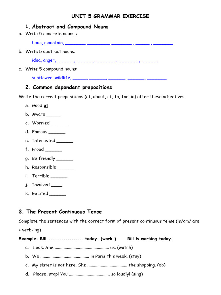 Fioni Kwong - P5 - Unit 5 Grammar Exercise | PDF | Language Families | Language Mechanics