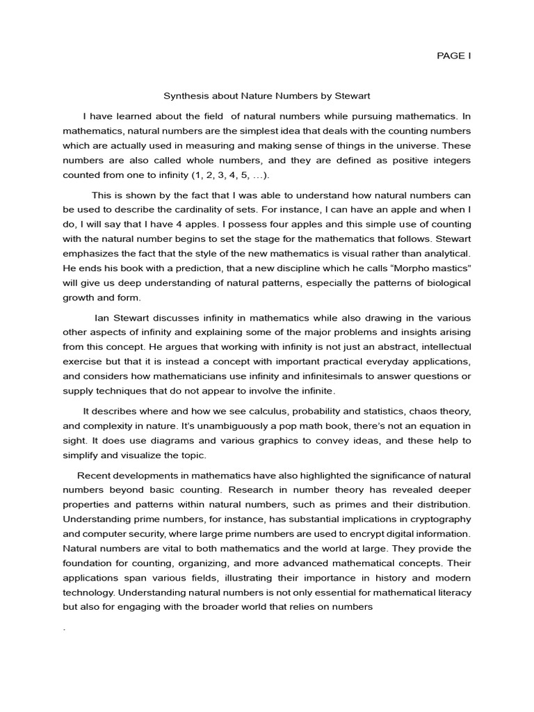 Synthesis Ni Kathleen 2 | PDF | Mathematics | Infinity