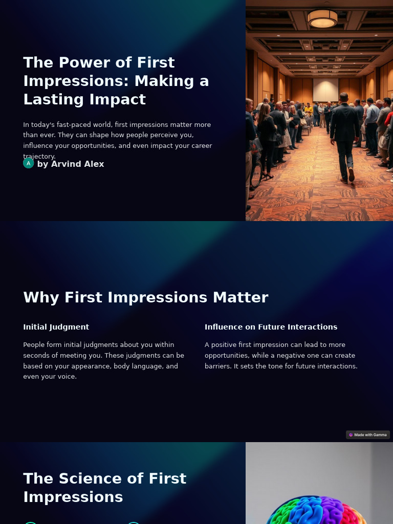 First Impressions: Key to Success | PDF | Body Language | Mental Processes