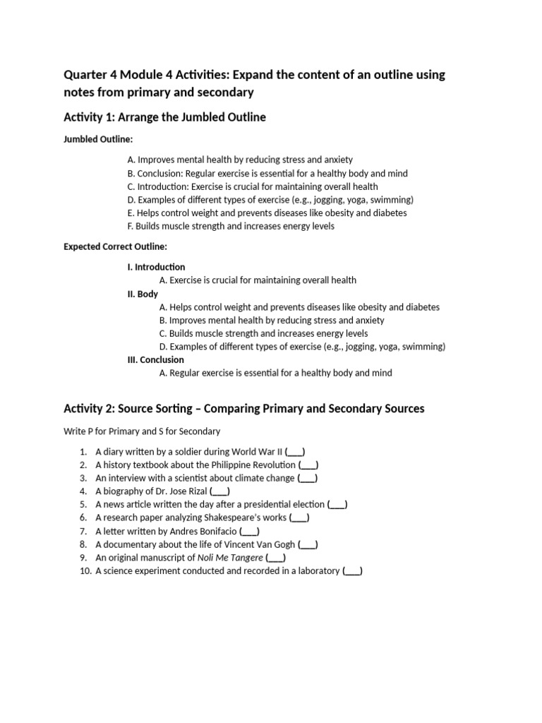 Quarter 4 Module 4 Activities | PDF | Philippines