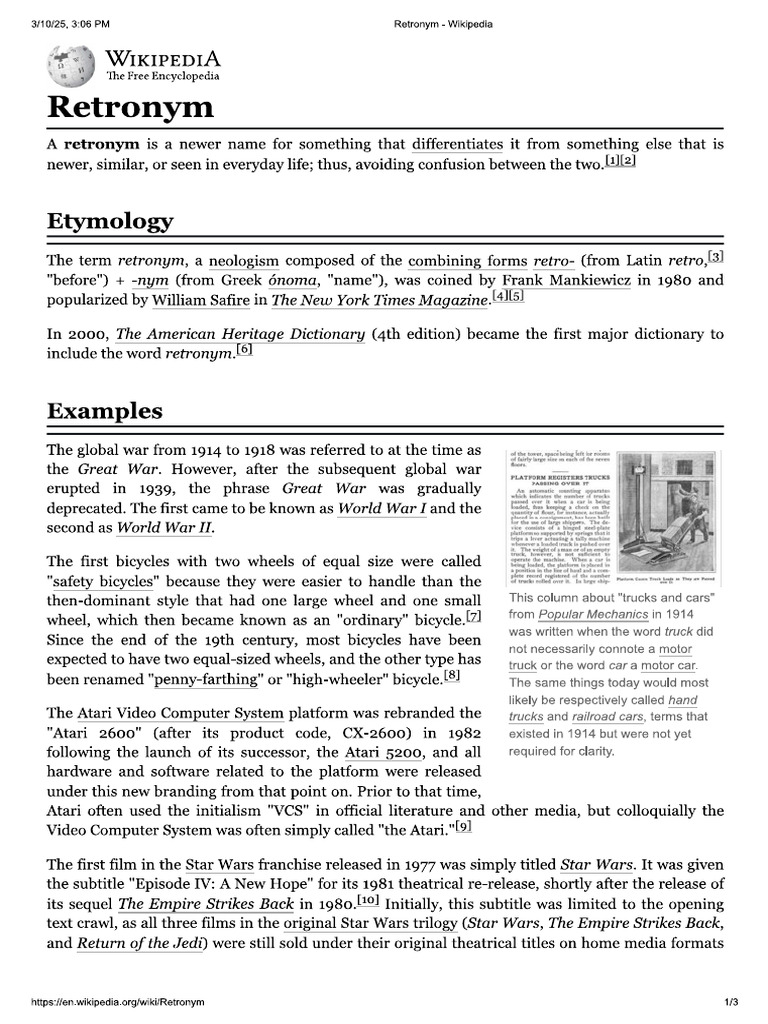 Retronyms and All That | PDF