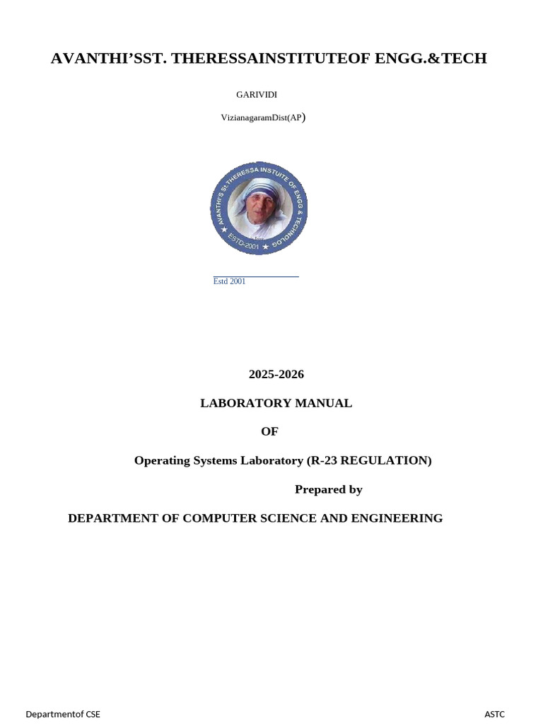 OS LAB MANUAL R 23 | PDF | Computer File | Engineering