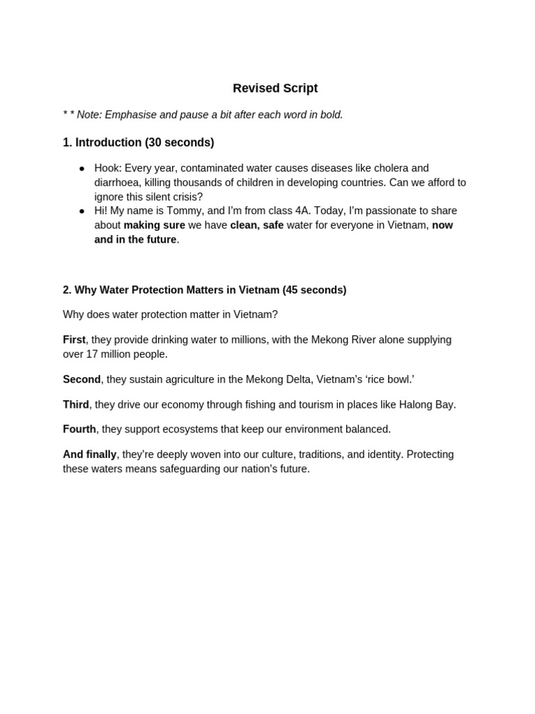 Tommy - TedTalk Revised Script | PDF | Water Pollution | Water